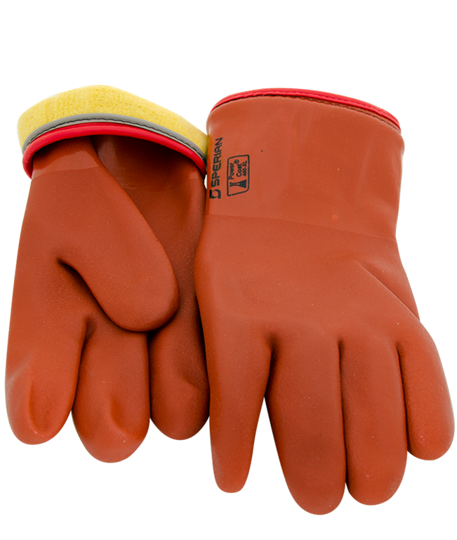 Orange Double Dipped Thermal Fleece Pvc Gloves Size X Large Pvc Gloves Standard Safety